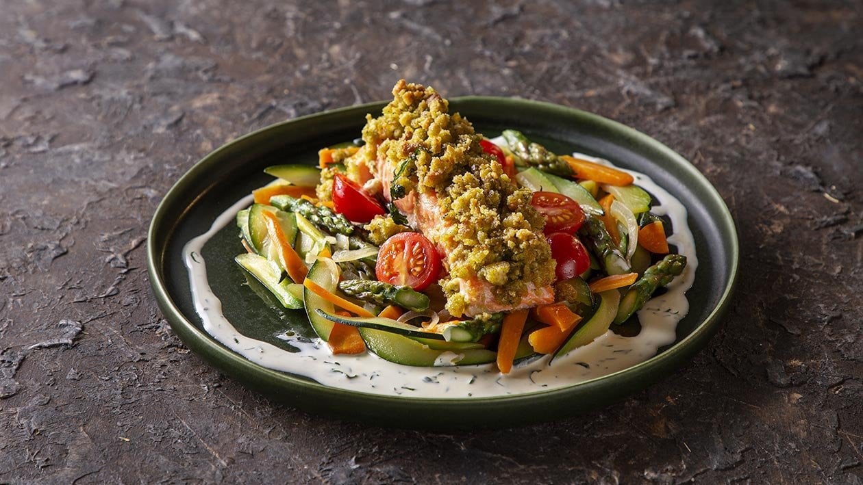 Receita de Tranche de Salmão com Crosta de Broa - Conheça! - Receita