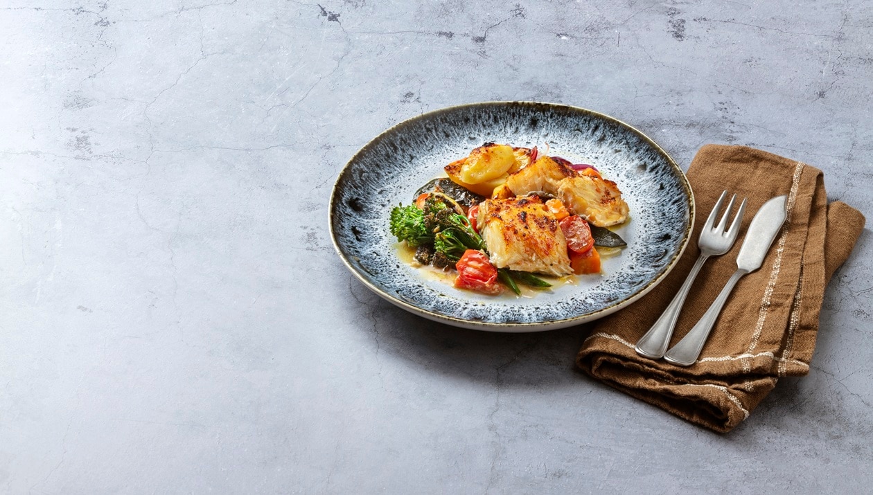 Cachaços de Bacalhau no Forno com Legumes - Receita